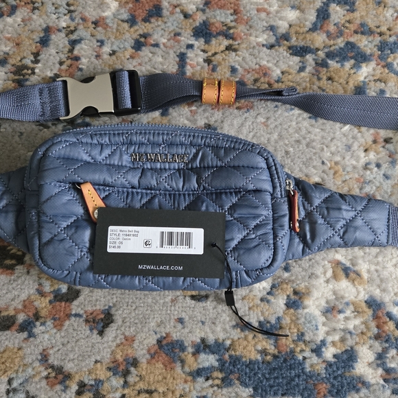 MZ Wallace | Bags | Mz Wallace Blue Belt Bag Quilted Design Adjustable ...